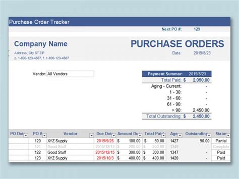 Purchase Order Excel Template Free Download WPS Office Academy