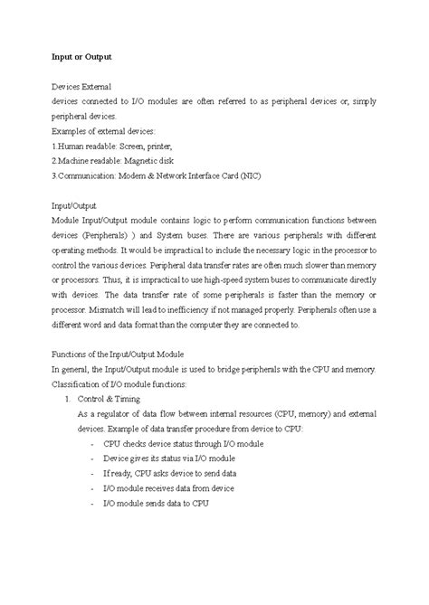 input or output modul i o input or output devices external devices