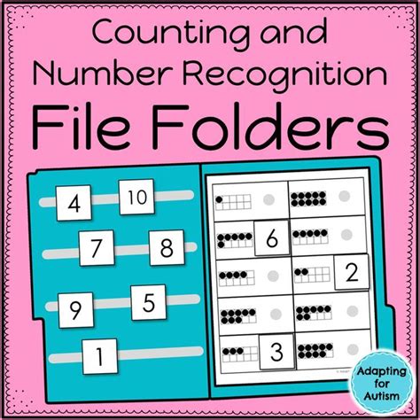 Math File Folder Games Counting And Number Id Special Education