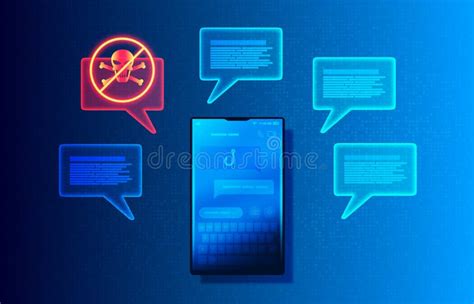 Smishing Sms Phishing Conceptual Illustration Stock Illustration