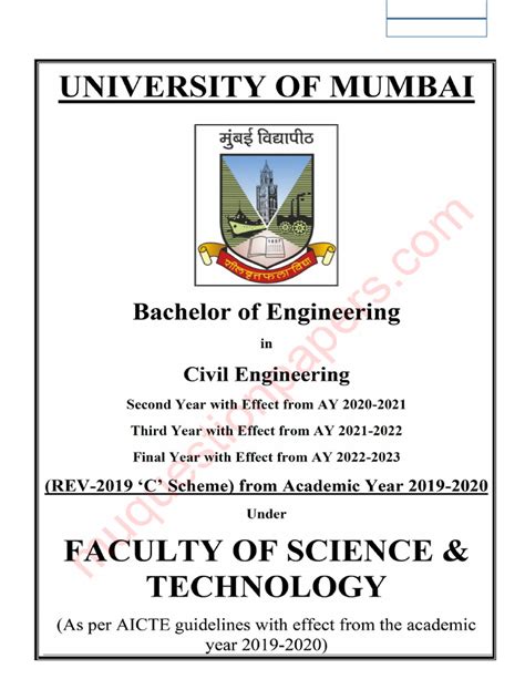 be civil engineering final year be semester 8 rev 2019 c scheme pdf