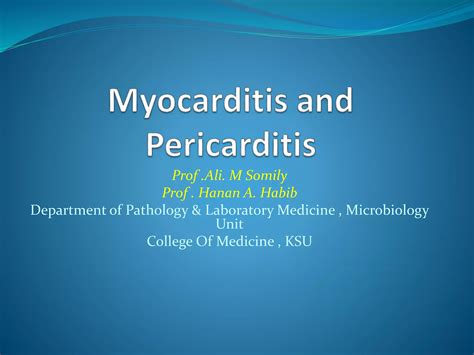 1 Myocarditis And Pericarditis Pptx