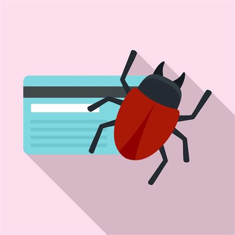 Premium Vector Credit Card Bug Icon Flat Illustration Of Credit Card Bug Vector Icon For Web