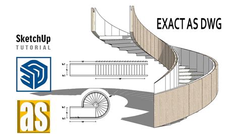 How To Create Curve Stairs In Sketchup Sketchup Tutorial Youtube