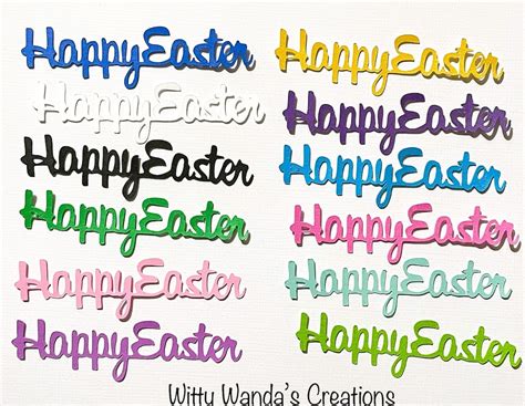 20 Happy Easter Sentiment Title Silhouette Cut Out Pre Cut Die Cut