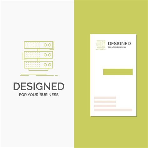 Business Logo For Server Storage Rack Database Data Vertical Green Business Visiting Card