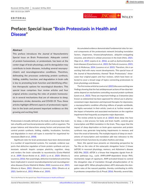 Pdf Preface Special Issue “brain Proteostasis In Health And Disease”