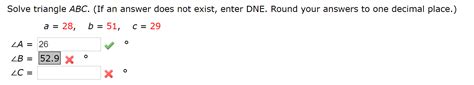 answered solve triangle abc if an answer does not exist enter dne