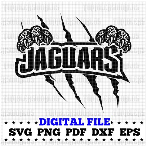 Jaguars Mascot Logo With Claw Marks Svg Bold Football Team Design For