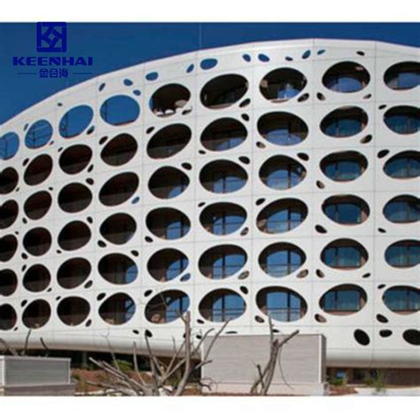 Outdoor PVDF Aluminium Cladding Perforated Panel Curtain Wall Facade Curtain Wall And Facade