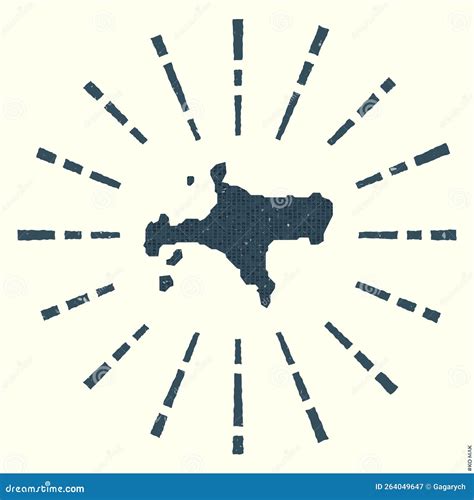 Ko Mak Logo Grunge Sunburst Poster With Map Of Stock Vector Illustration Of Crafted Mess