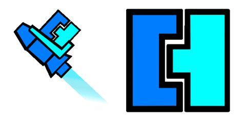 geometry dash ship 1 and cube 3 animated cursor