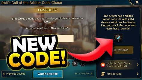NEW PROMO CODE CODE CHASE RAID CALL OF THE ARBITER EP2 RAID SHADOW LEGENDS YouTube