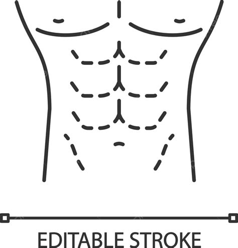 Male Body Contouring Surgery Linear Icon Plastic Surgery Illustration