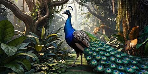 Peacock Among Trees Background Images Hd Pictures And Wallpaper For