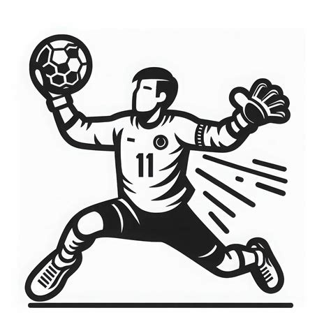 Portiere Di Pallamano Fa Una Parata Disegno Da Colorare Semplice E Gratuito