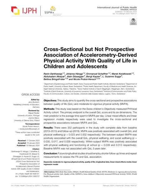 (PDF) Cross-Sectional but Not Prospective Association of Accelerometry ...