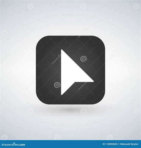 Click Icon Cursor Symbol Over Application Button Modern Simple Flat Illustration For Web Site