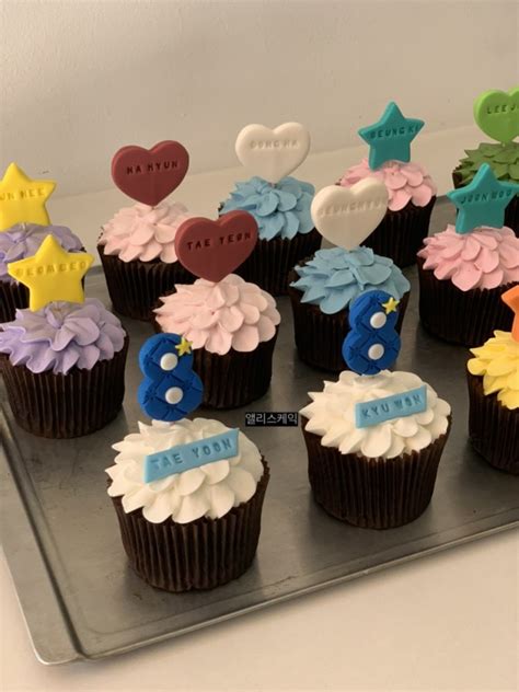 이름을 넣은 생일 컵케이크 하트 별 컵케이크 앨리스케익 네이버 블로그