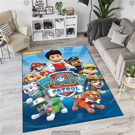 قیمت و خرید فرش چاپی کودک پسرانه طرح سگ‌های نگهبان Ba 3819 چاپ دی