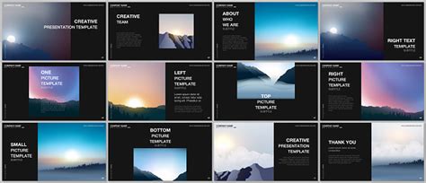 프리젠 테이션 디자인 벡터 템플릿 프리젠 테이션 슬라이드를위한 다목적 템플릿 브로셔 커버 보고서 안개 아침과 저녁에 일몰에 일출 산과 자연 경관 배경 Slide Show