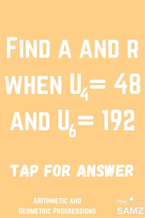 Maths Question Arithmetic And Geometric Progressions Math Questions