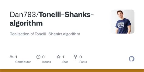 github dan783 tonelli shanks algorithm realization of tonelli shanks