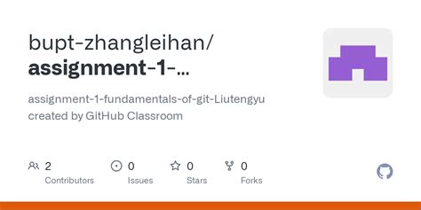 Github Bupt Zhangleihanassignment 1 Fundamentals Of Git Liutengyu