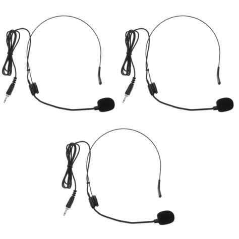 3 Pack Headset Microphone For Speaker Condenser Voice Amplifier Wired Business £1495 Picclick Uk