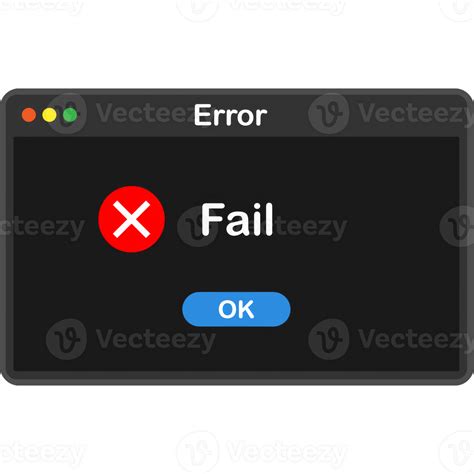 System error icon failure pc interface. Error message computer window ...