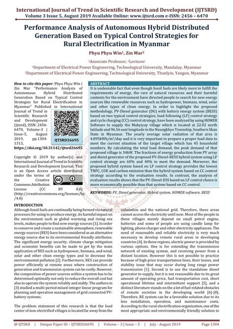 Pdf Performance Analysis Of Autonomous Hybrid Distributed Generation Based On Typical Control