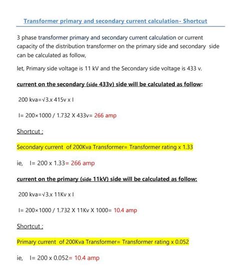 Aswin K On Linkedin Primary Current Calculation Secondary Current