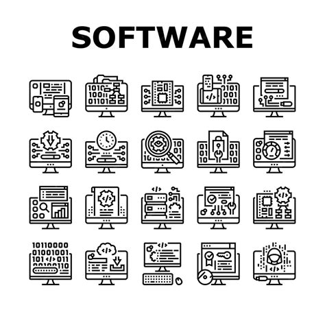 Premium Vector Software Program Development Icons Set Vector