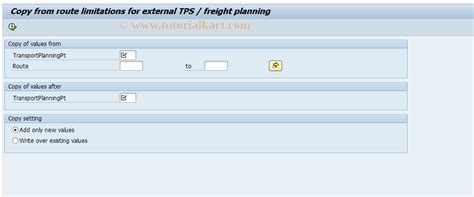 0VTS SAP Tcode Copy TPS Route Restrictions