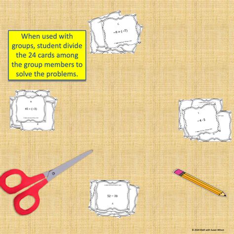Add Subtract Multiply Divide Integers Group Or Individual Card Sort Made By Teachers