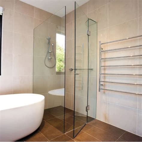 Frameless Shower Screen Black Walk In Shower Door Fixed Glass Panel 800