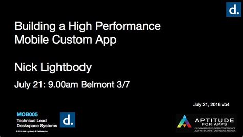 overview building a high performance filemaker mobile custom app by