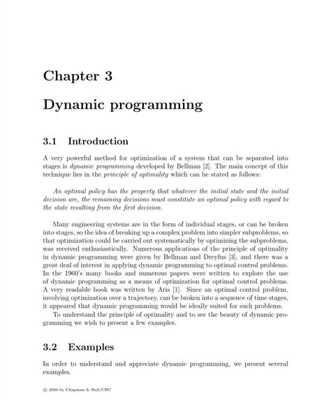 Chapter Dynamic Programming Mechatronics