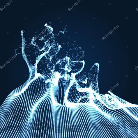 Array Con Partículas Emitidas Dinámicamente Imitación De Salpicaduras De Agua Fondo Abstracto