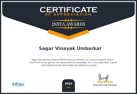 Sagar Umbarkar On Linkedin Infosys Infoscion Grateful Team Appreciation