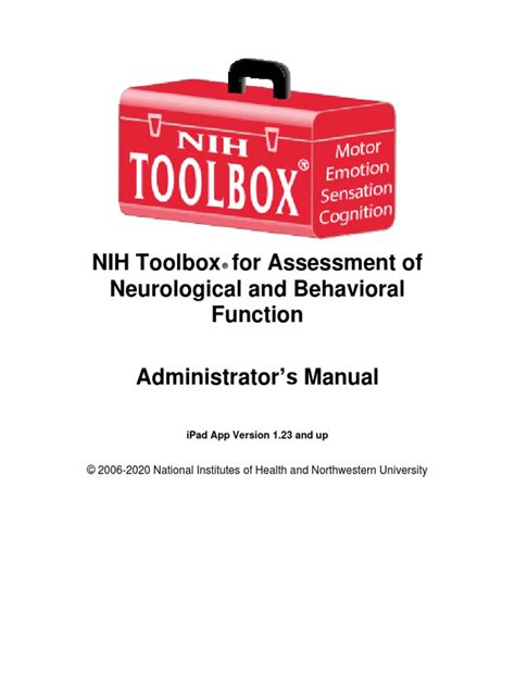 Nih Toolbox App Administrators Manual V123 Pdf Pdf Ios Computing