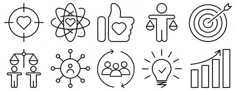 Premium Vector Set Of Core Values Icons