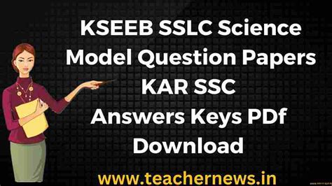 Kseeb Sslc Science Model Question Papers Download 2025 March April