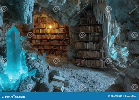 An Ancient Library Filled with Magical Books, Glowing Orbs. Resplendent. Stock Photo - Image of ...