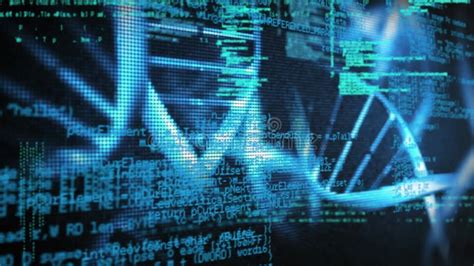 Processing Scientific Data DNA Strand And Binary Coding Animation Stock Footage Video Of