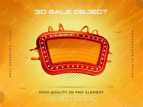 sale object 3d render isolated free psd