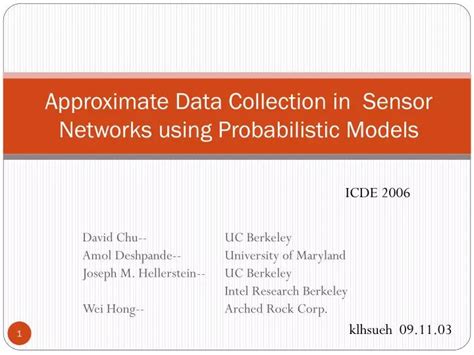 Ppt Approximate Data Collection In Sensor Networks Using