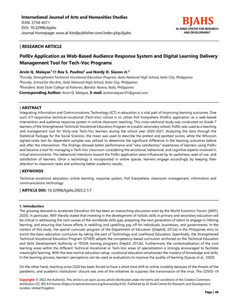 Application As Web Based Audience Response System And Digital Learning International Journal