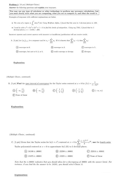 solved problem 1 [15 pts] multiple choice answer the