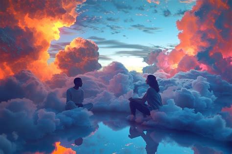 Digital Dialogues Conversations In The Cloud Premium Ai Generated Image